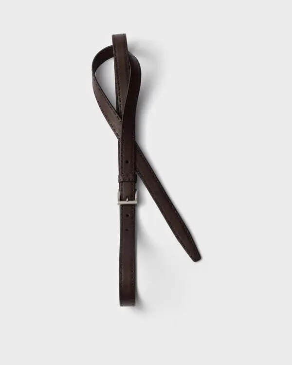 Prada Antiqued Leather Belt