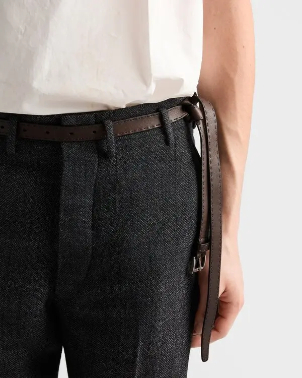 Prada Antiqued Leather Belt