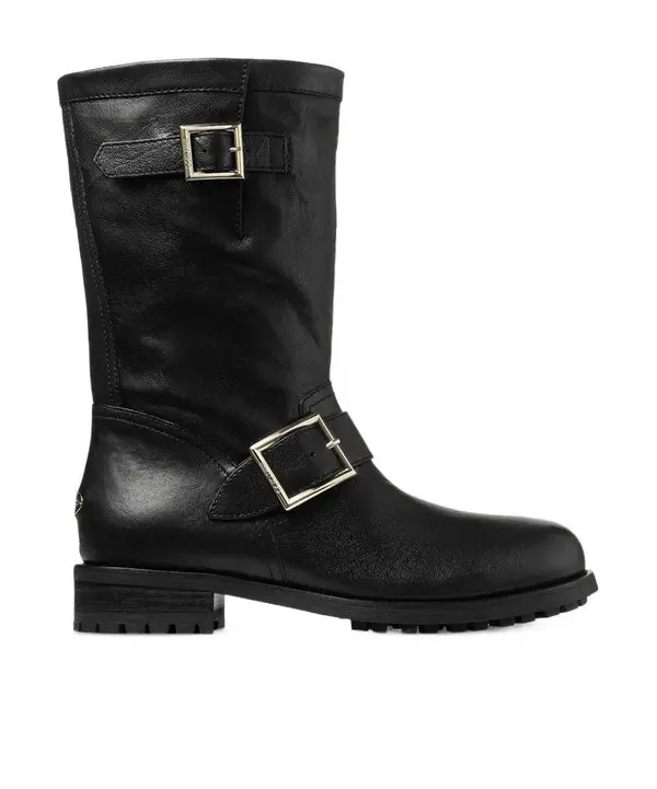 JIMMY CHOO Leather Biker Boots