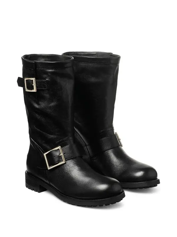 JIMMY CHOO Leather Biker Boots