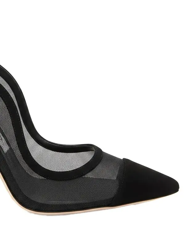 JIMMY CHOO Brigitte Mesh-panel Suede Heeled Pumps