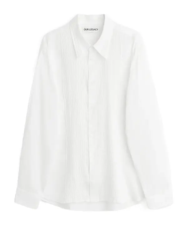 Our Legacy Promise Pleated Front Shirt - Ivory Cloud