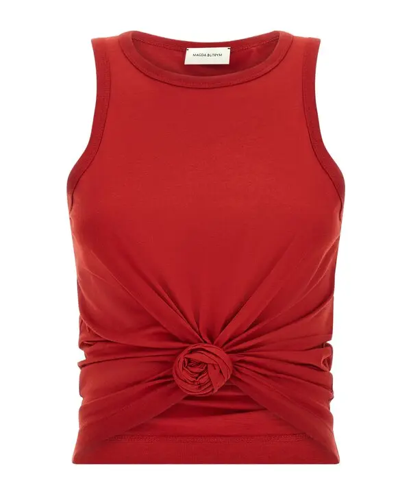 Magda Butrym Sleeveless Vest With Rosette Embellishment - Red