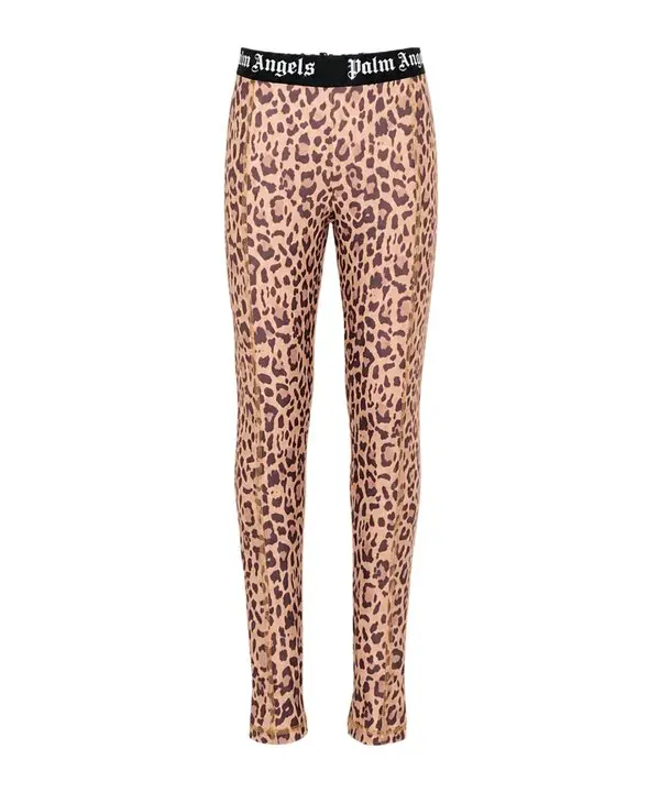 Palm Angels Logo Leggings - Brown