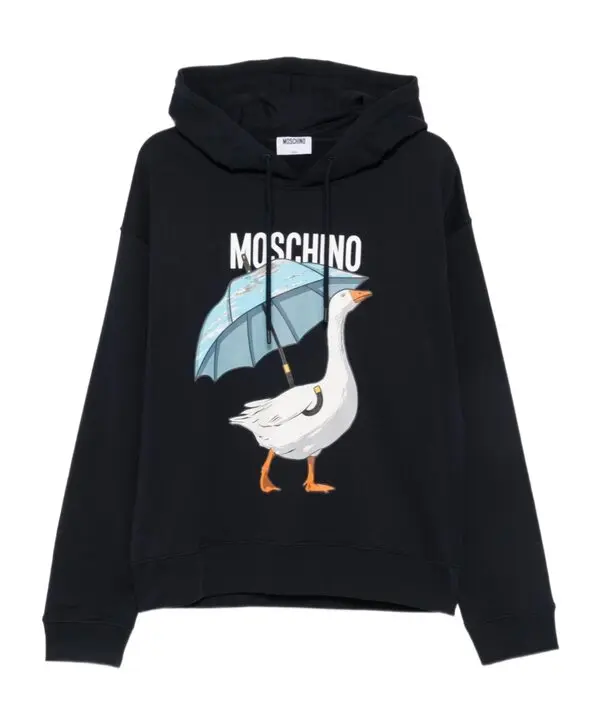 Moschino Long-sleeve Hooded Sweatshirt - Navy Blue