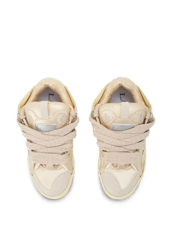 LANVIN Curb Lace-up Sneakers - Yellow
