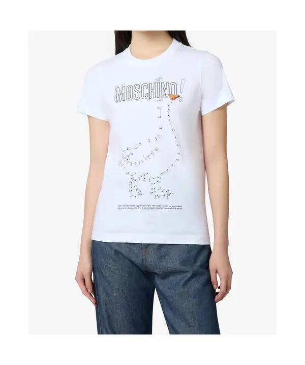 Moschino Short-sleeved T-shirt With Graphic Print - White