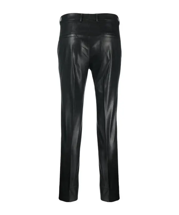 Incotex Slim-cut Faux-leather Trousers