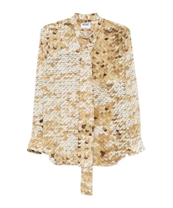 Moschino Long Sleeve V-neck Top - No