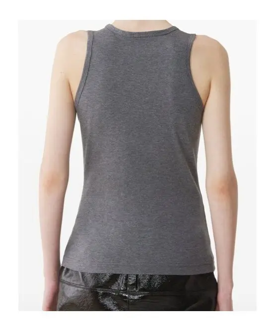 LANVIN Mother And Daughter Embroidered Tank Top - Dark Grey Blend