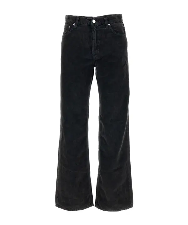 HAIKURE Korea Velvet Pier Condury Trousers - Black