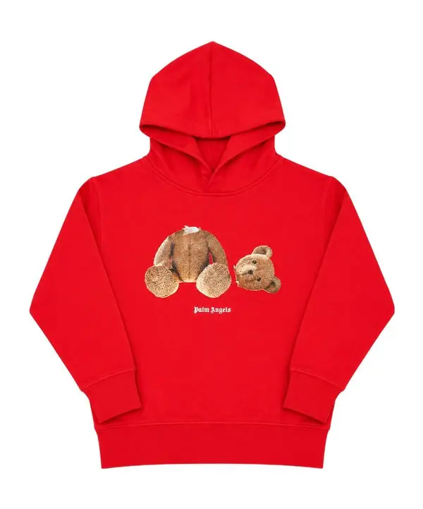 Palm Angels Bear-print Hoodie - Red