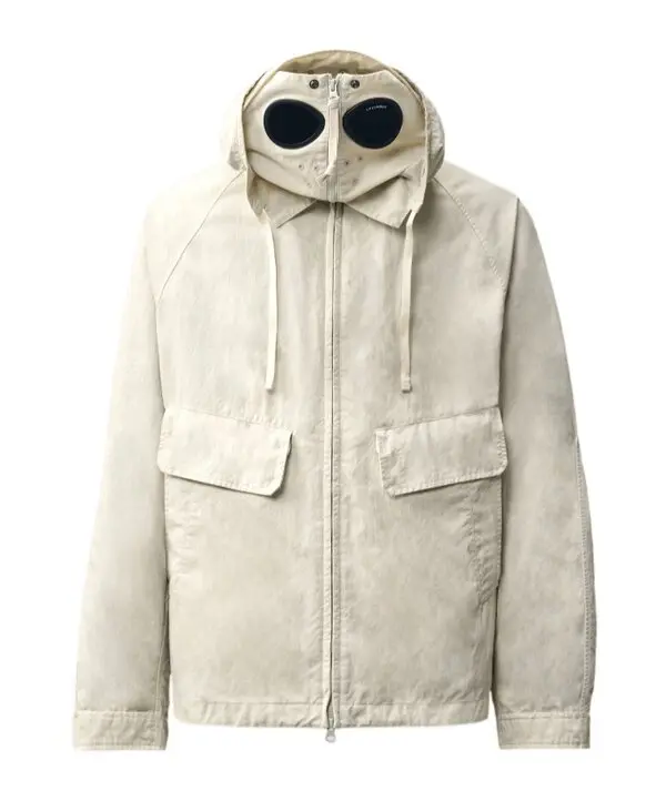 C.P. COMPANY Goggle-detail Drawstring Jacket - Silver Birch