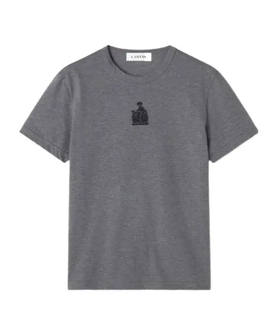 LANVIN Embroidered Logo T-shirt - Dark Grey Blend
