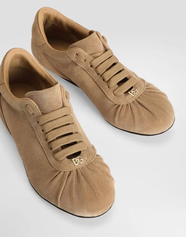 Dolce & Gabbana Soft Ballet Sneakers In Split Calfskin