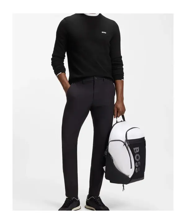 Hugo Boss Crewneck Knit Sweater With Ribbed Details