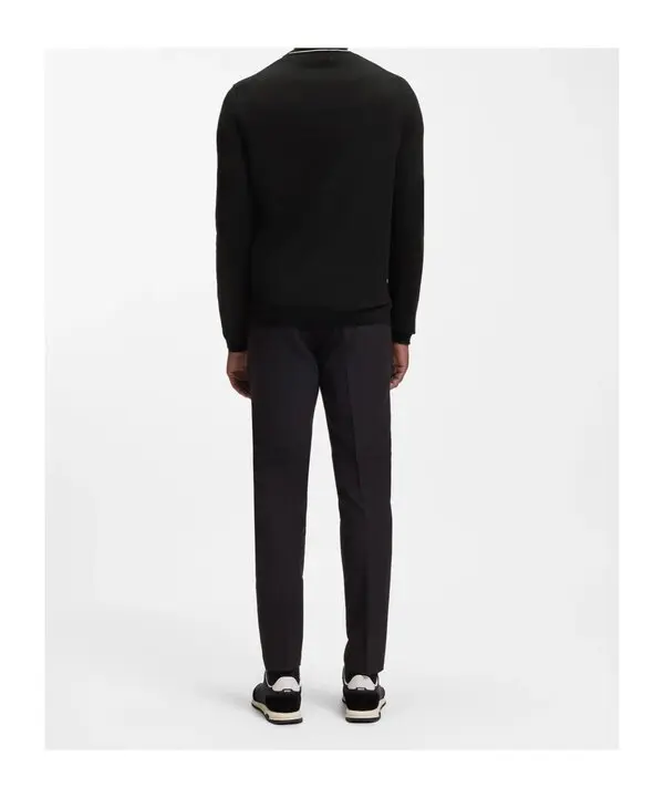 Hugo Boss Crewneck Knit Sweater With Ribbed Details