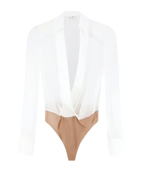 Elisabetta Franchi Collared Bodysuit - White