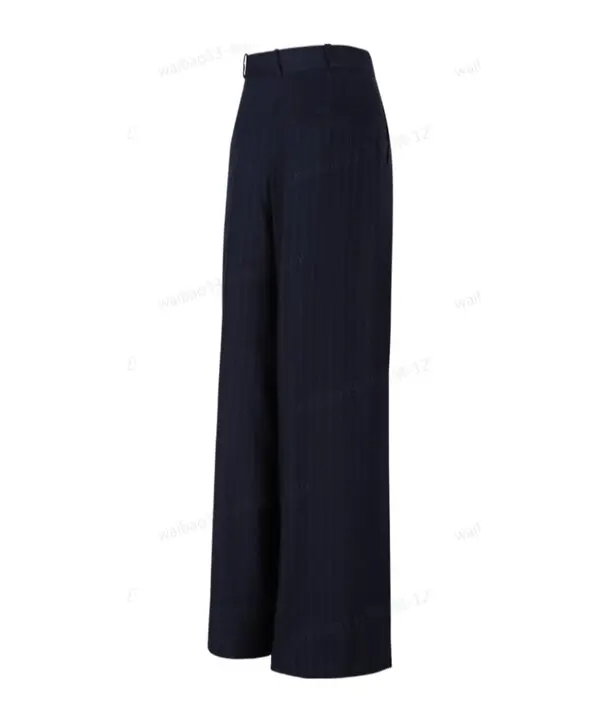 ANINE BING Paola Pinstripe Wide-leg Trousers