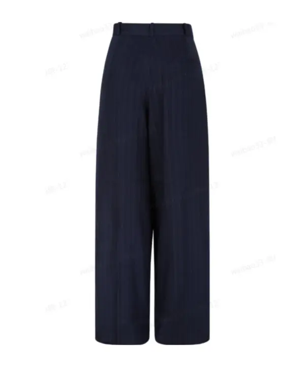ANINE BING Paola Pinstripe Wide-leg Trousers