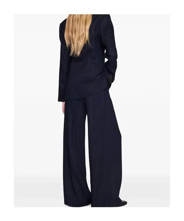 ANINE BING Paola Pinstripe Wide-leg Trousers