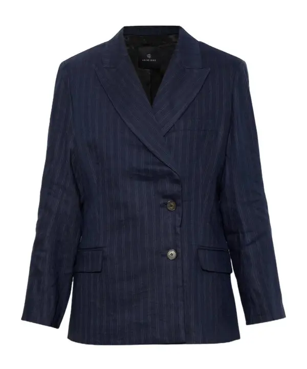 ANINE BING Aretha Blazer Navy Pinstripe - Navypinstripe
