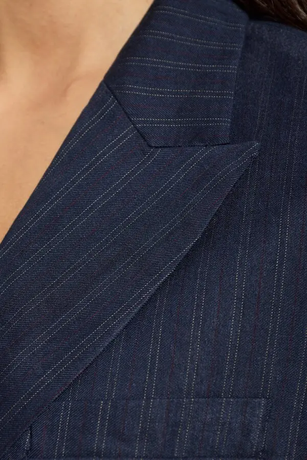 ANINE BING Aretha Blazer Navy Pinstripe - Navypinstripe
