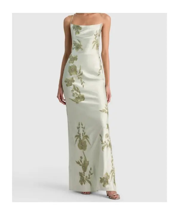 ALICEOLIVIA Montana Floral-embroidered Gown