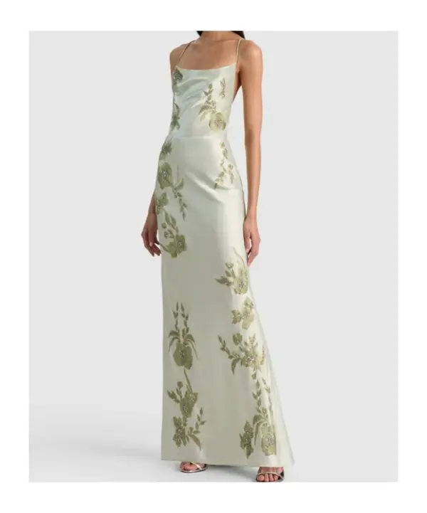 ALICEOLIVIA Montana Floral-embroidered Gown
