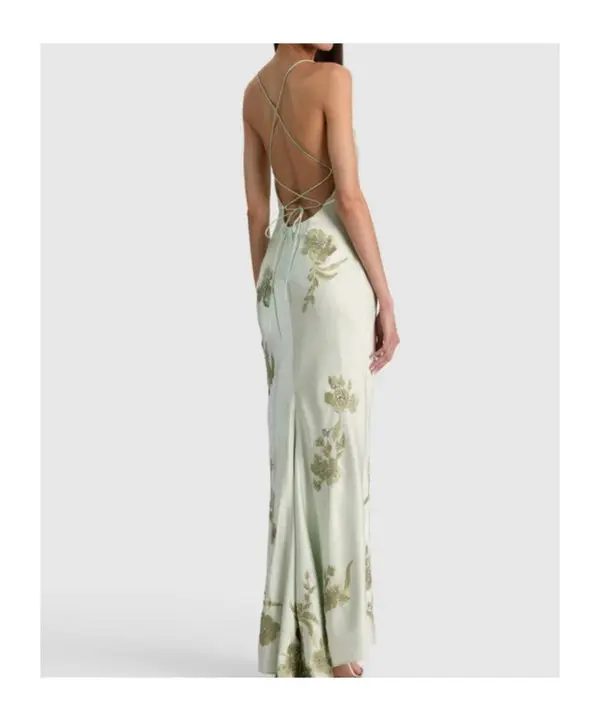 ALICEOLIVIA Montana Floral-embroidered Gown