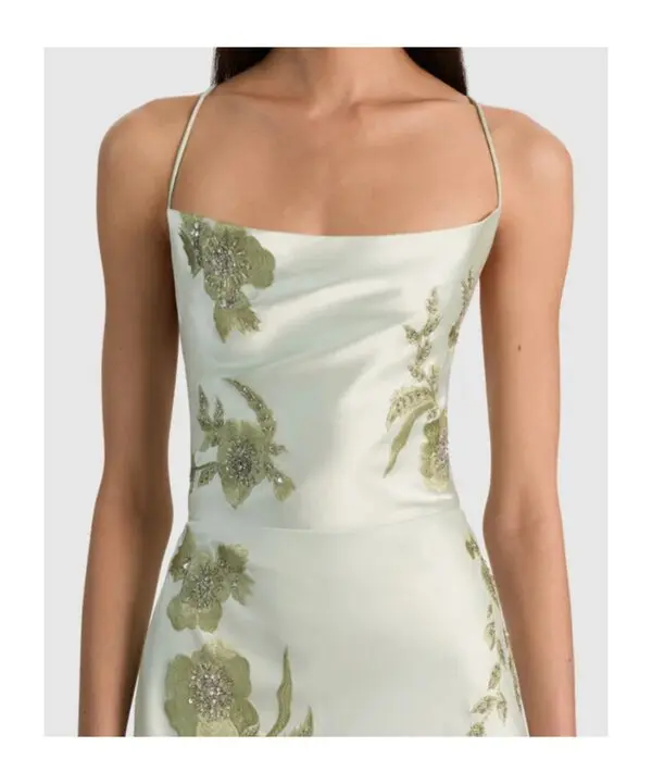 ALICEOLIVIA Montana Floral-embroidered Gown