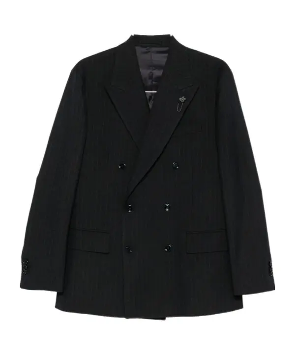 LARDINI Pinstripe Double-breasted Blazer