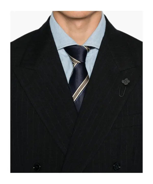 LARDINI Pinstripe Double-breasted Blazer