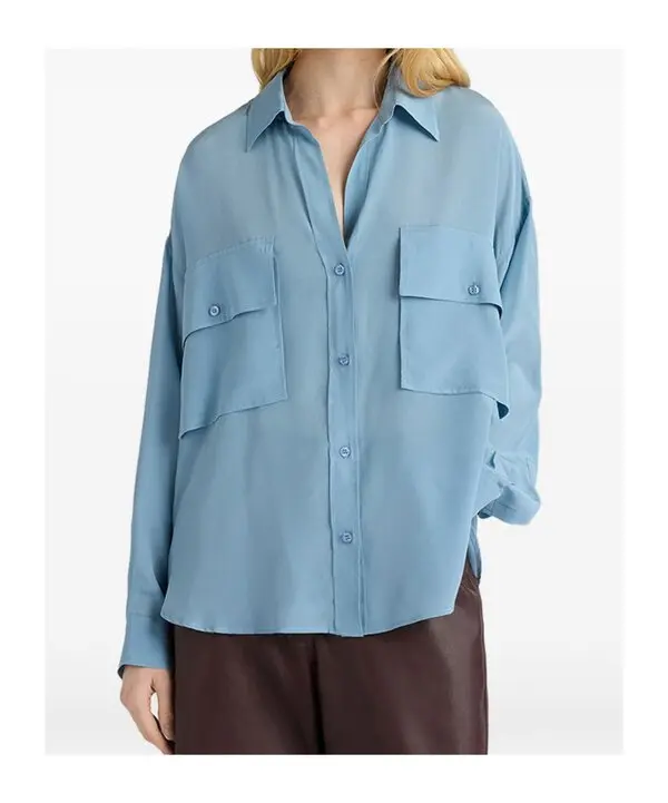 Momoni Pitanga Silk Shirt - Blue