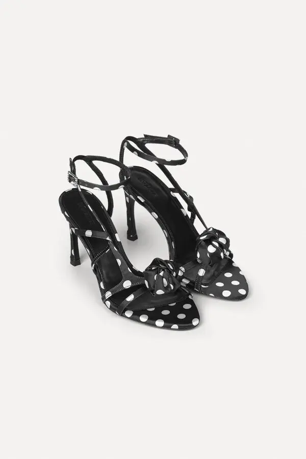 ROTATE BY BIRGER CHRISTENSEN Polka Dot Satin Sandals