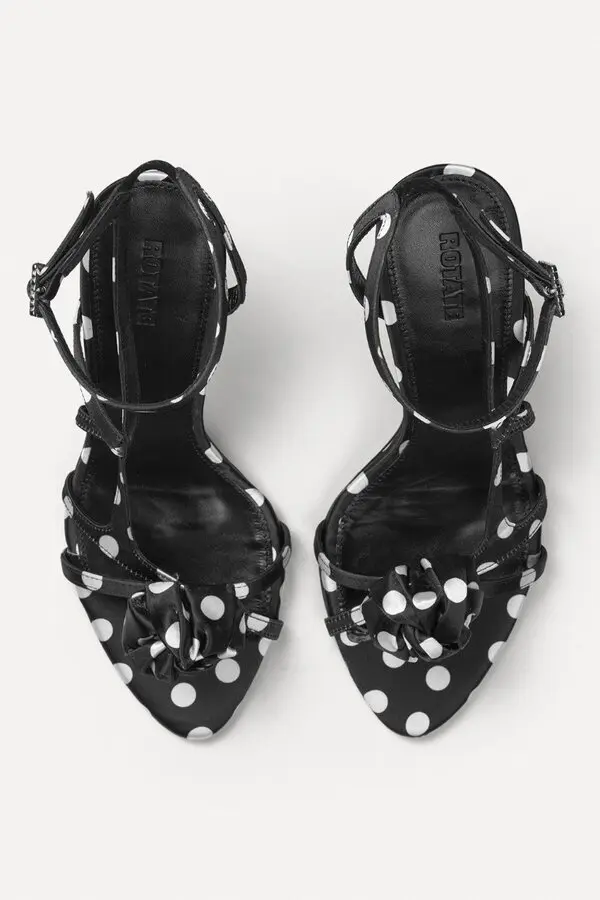 ROTATE BY BIRGER CHRISTENSEN Polka Dot Satin Sandals