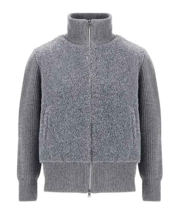 Herno Resort Cardigan In Ribbed Pure Wool