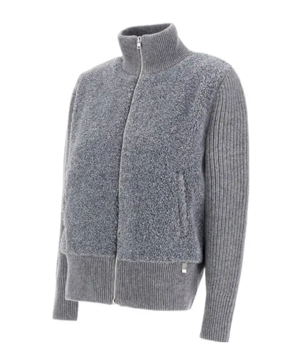 Herno Resort Cardigan In Ribbed Pure Wool