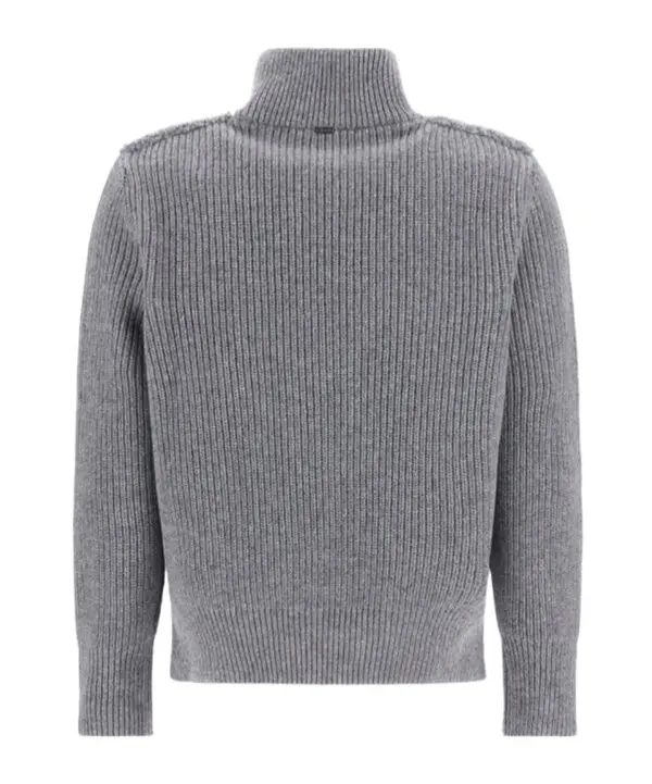 Herno Resort Cardigan In Ribbed Pure Wool
