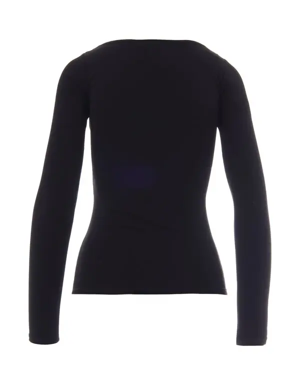 Elisabetta Franchi Long Sleeve V-neck Top With Embellishment