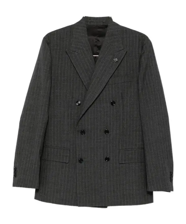 LARDINI Pinstripe-pattern Double-breasted Blazer