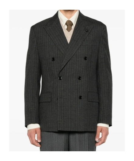 LARDINI Pinstripe-pattern Double-breasted Blazer