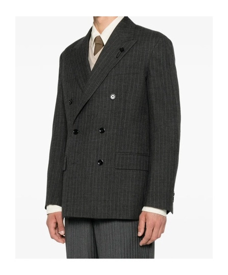 LARDINI Pinstripe-pattern Double-breasted Blazer