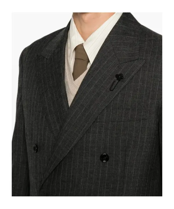 LARDINI Pinstripe-pattern Double-breasted Blazer