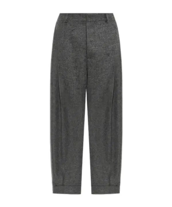 Dsquared2 Tweed Wide-leg Pleated Trousers - Grey