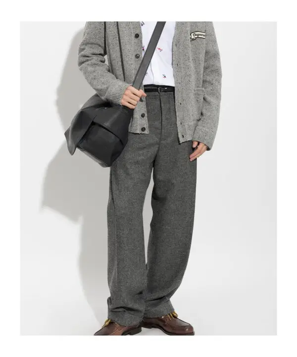 Dsquared2 Tweed Wide-leg Pleated Trousers