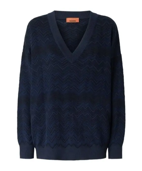 Missoni Zig Zag Patterned V-neck Jumper