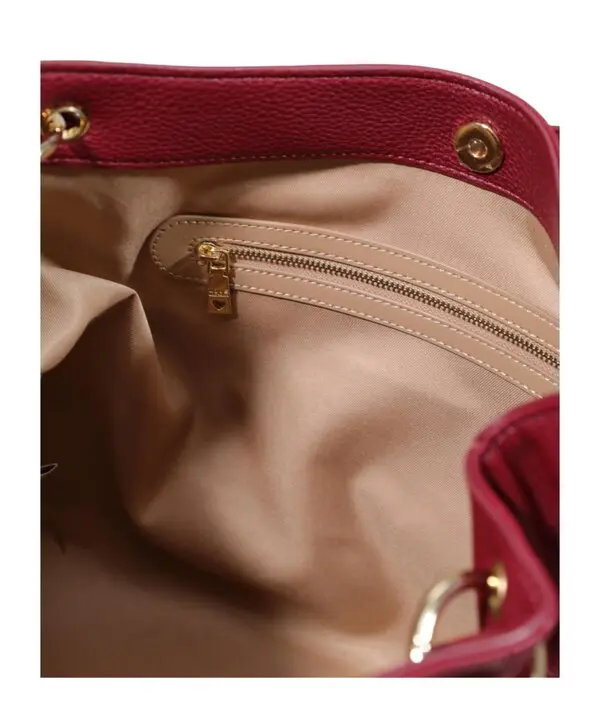 Moschino Leather Shoulder Bag With Gold Tone Hardware