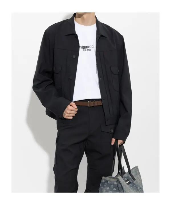 Dsquared2 Collared Long-sleeved Casual Jacket
