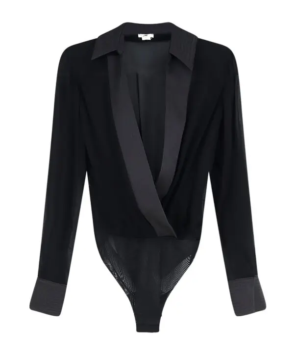 Elisabetta Franchi Collared Bodysuit - Black